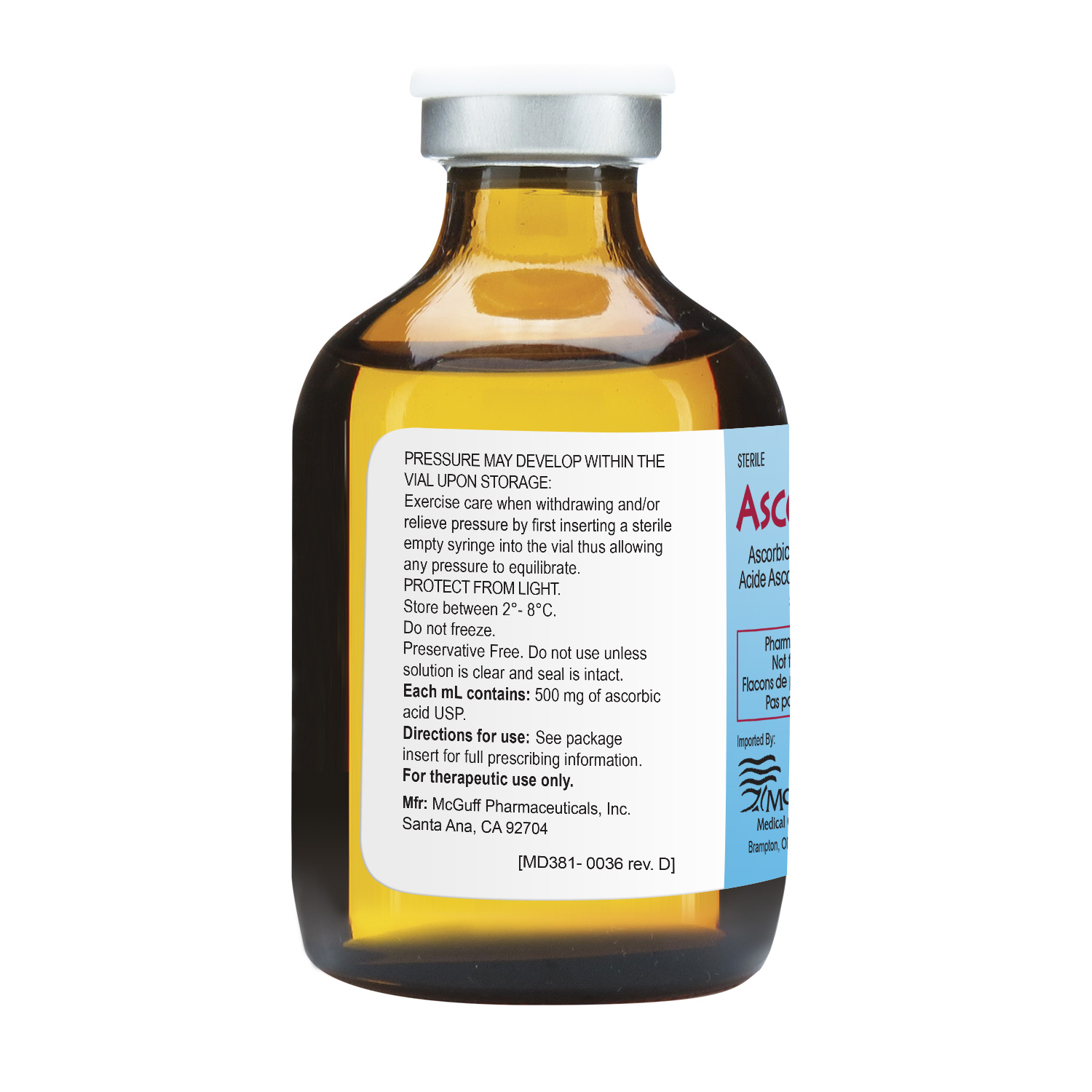 McGuff Medical Canada | Ascor L 500® Ascorbic Acid Injection, USP ...